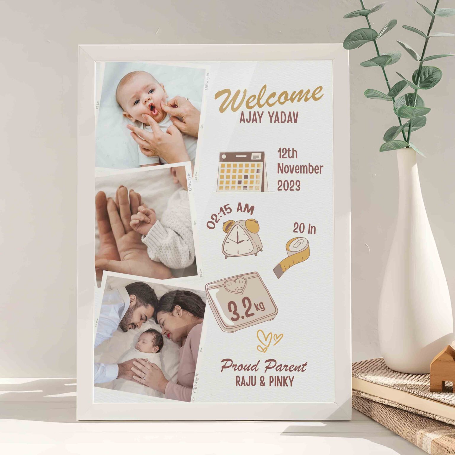 Giftway Welcome Baby Customized Photo with Frame – Giftway